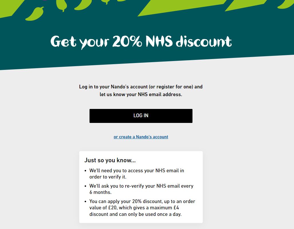 How Does Your NHS Discount Work Nando s UK